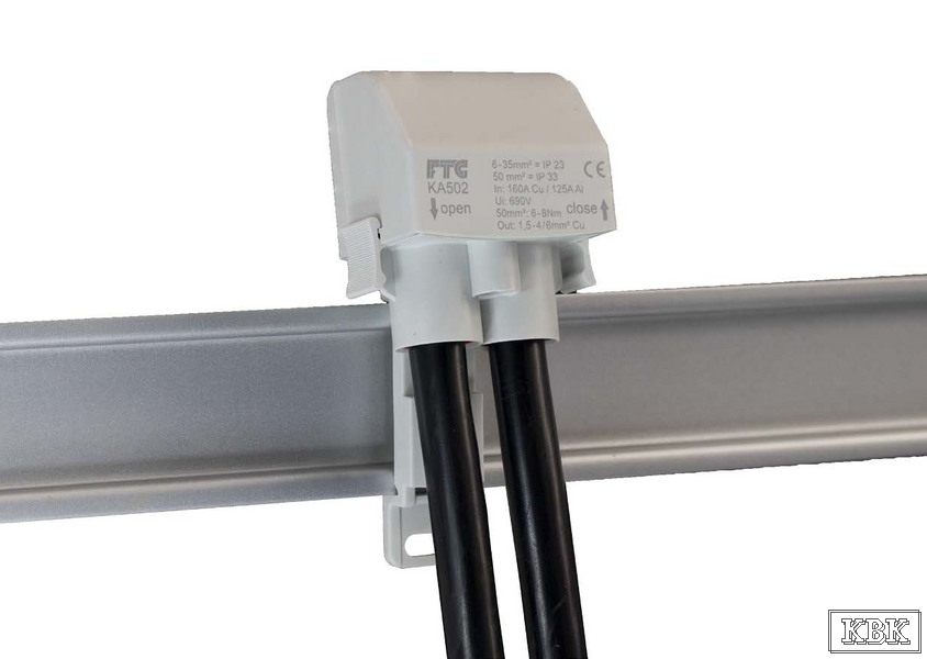 KVK-Electro: KVK KA504 Клема для опор 4х 6-50 мм² (вводи) 3х 1,5-10 мм² (виводи) : Каталог