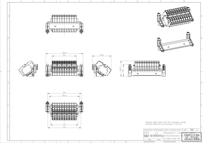 KVK-Electro: Abox 160 KH 2010 10² - тримач DIN-рейки : Каталог